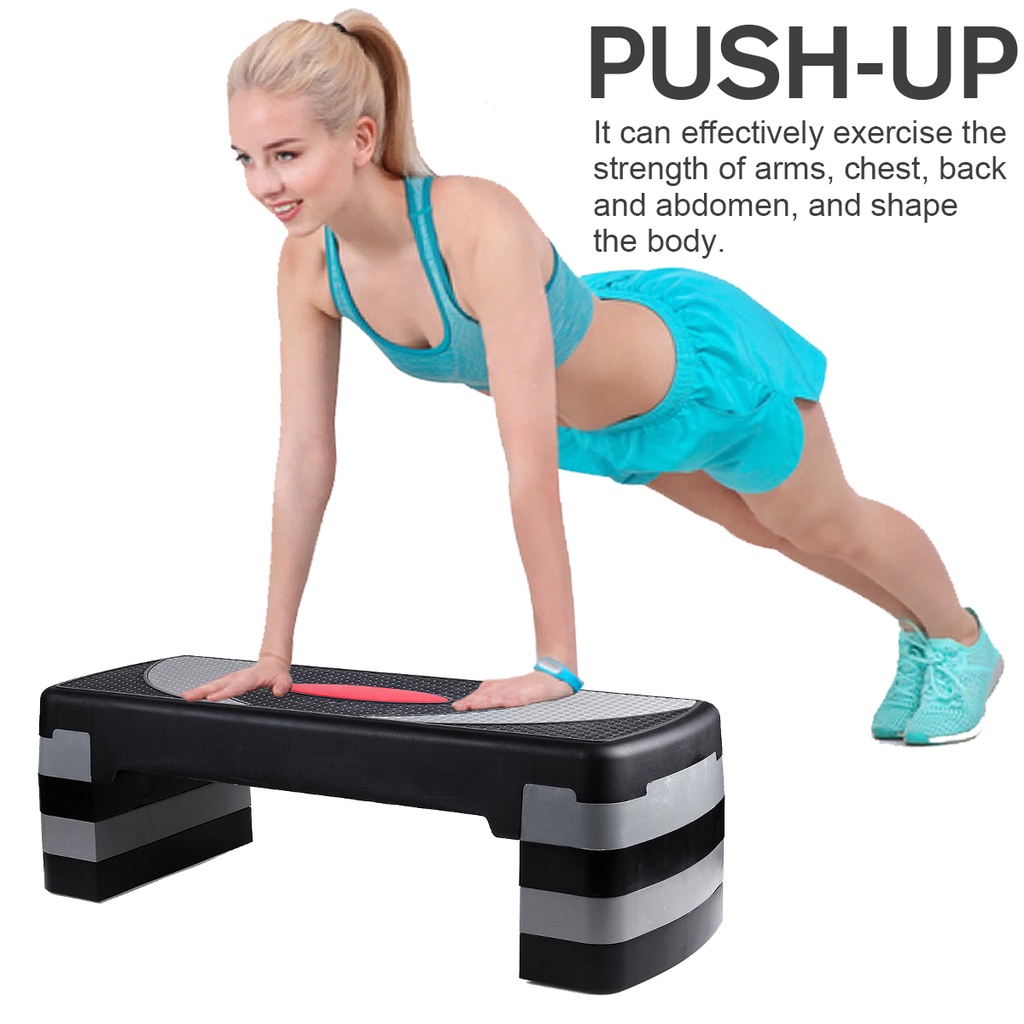 New Black + Gray 4 Level Aerobic Exercise Step Stepper Riser Gym Heavy ...