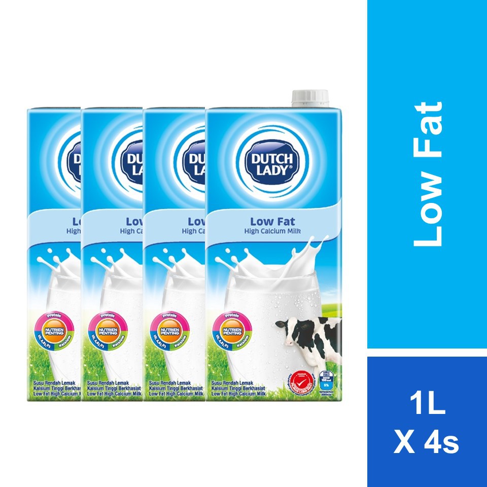 [Bundle of 4] Dutch Lady UHT Milk Low Fat 1L [Exp 09 Jan 2026 &/ Later] | Shopee Malaysia