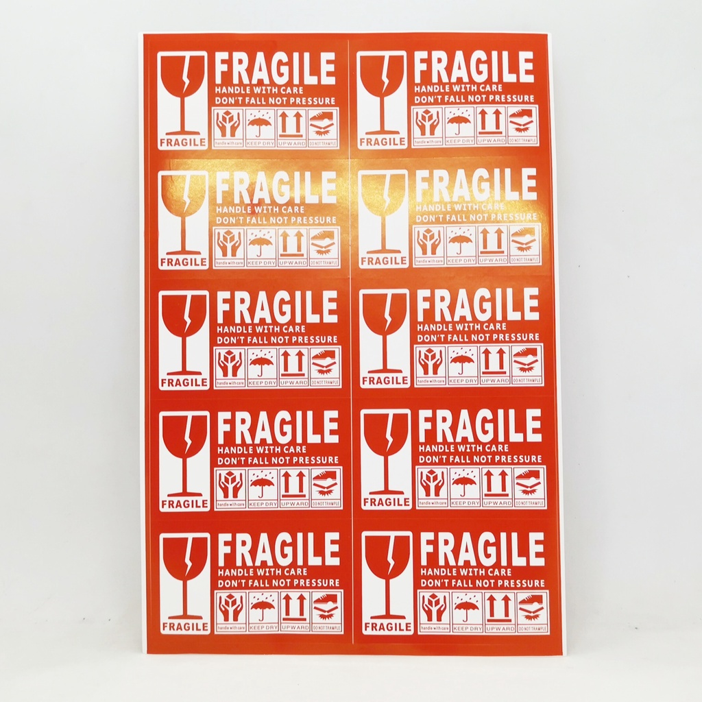 FRAGILE Handle with Care Sticker (9 x 5cm each pcs) 10pcs / Keep DRY ...