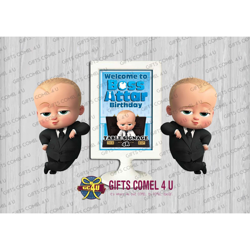 #The Boss Baby Theme Birthday Table Signage 4R and Frame (A6) Party ...