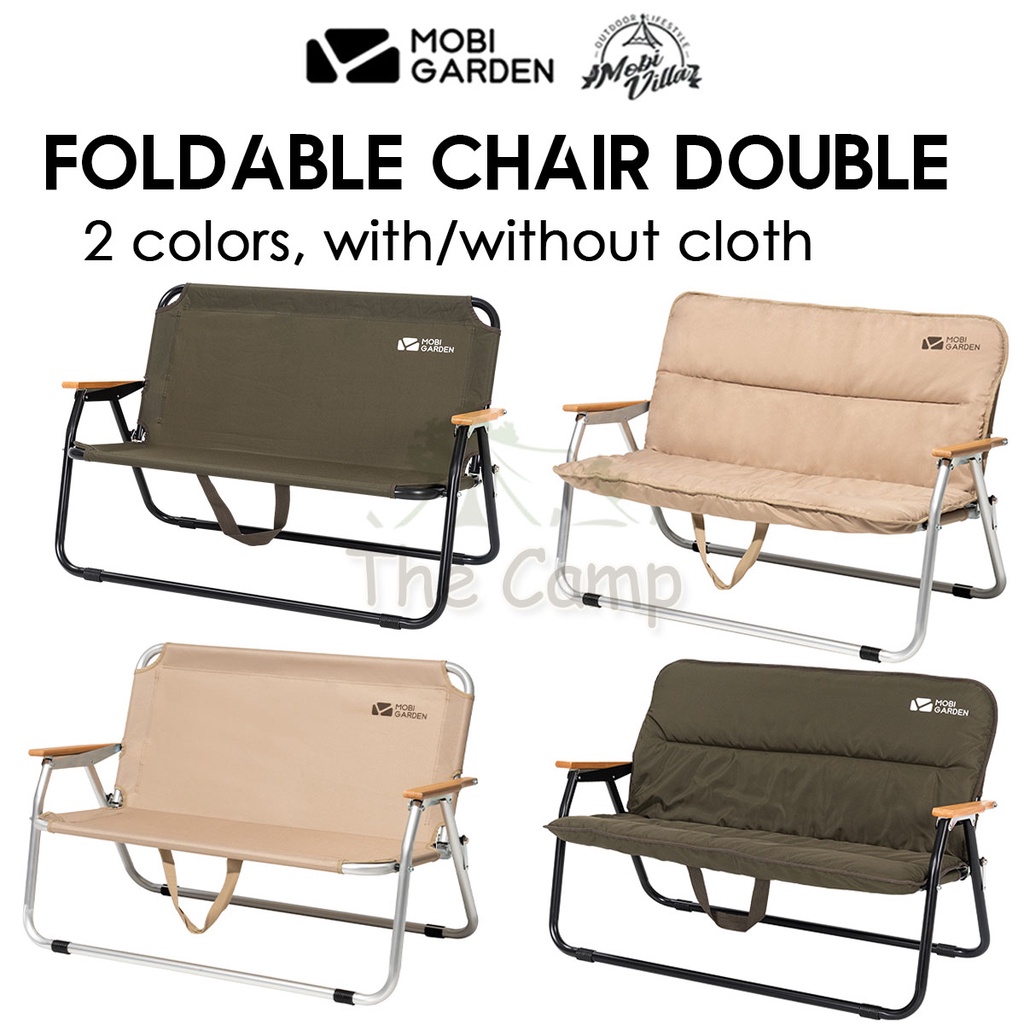 Mobi Garden Foldable Double Chair Camping With Cover Hiking Tent Nail ...