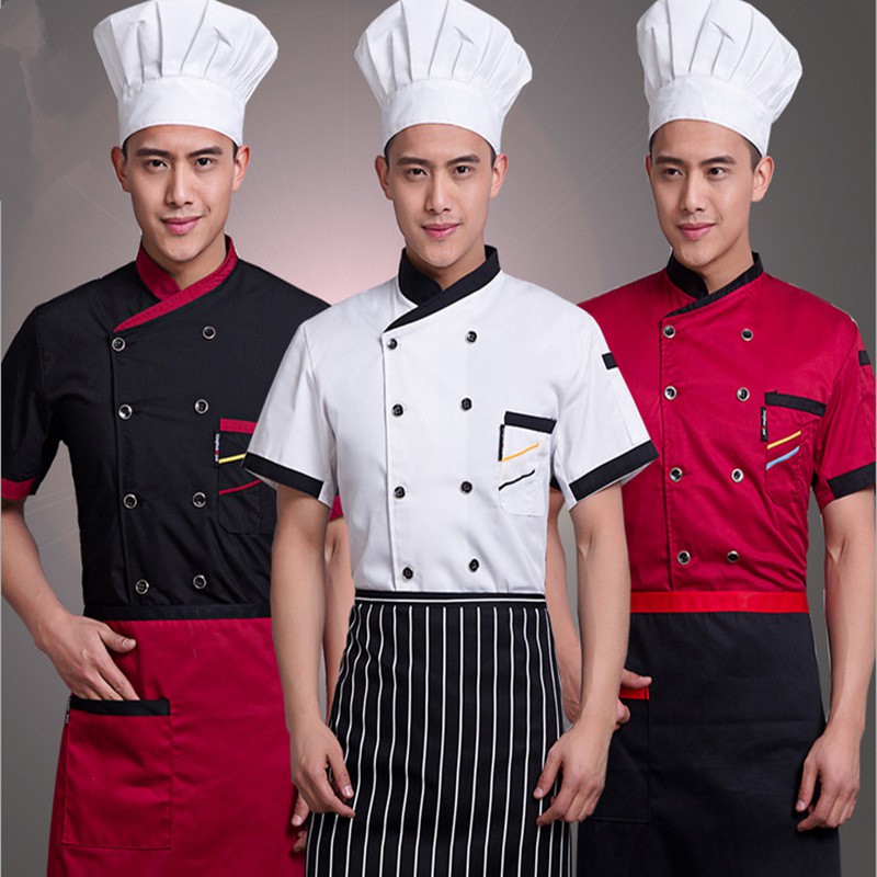 Chefs uniform clothing hotel school kitchen work clothes With short ...