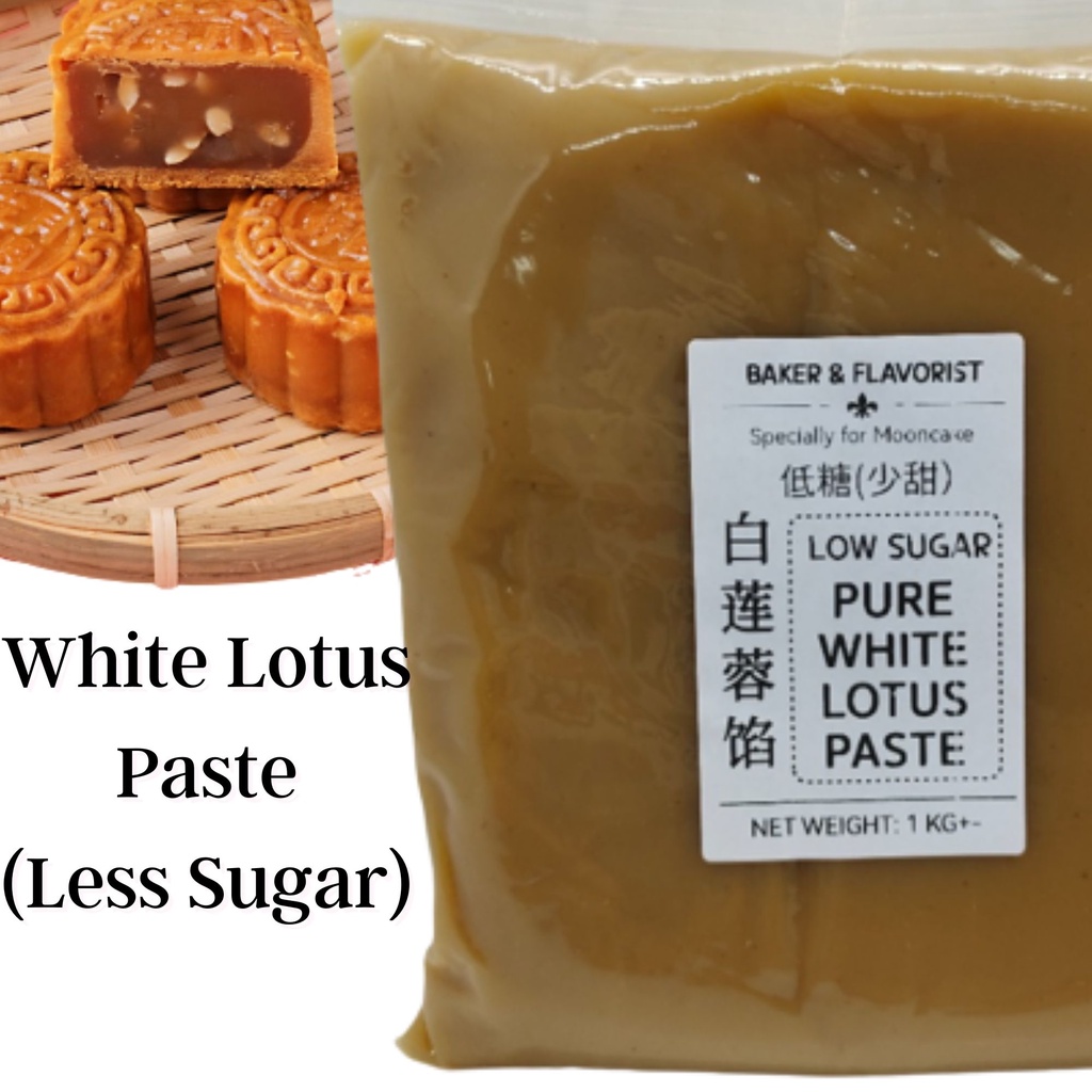 B&F White Lotus Paste 1KG 少糖 Mooncake Filling Less Sugar/Pes Kuih Bulan ...