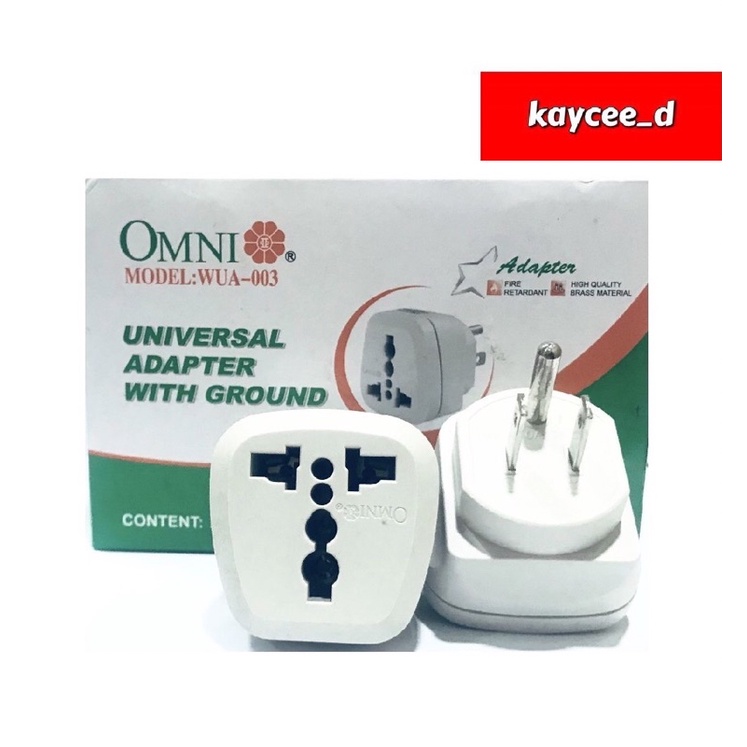 Omni Universal Adapter with Ground-- WUA-003 | Shopee Malaysia