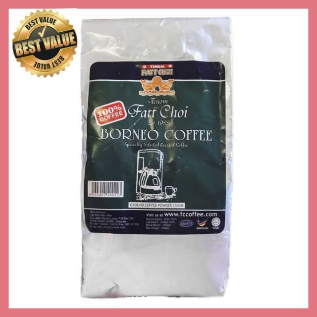 🔥Ready stock HOT ITEM 🔥Fatt Choi Tenom Borneo 100 % Pure Ground Coffee ...