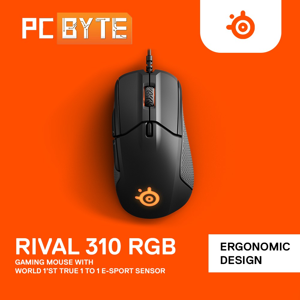 SteelSeries Rival 310 RGB Custom TrueMove3 Optical Sensor Gaming Mouse ...