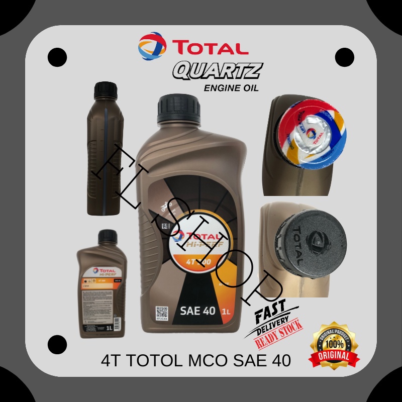 MINYAK ENGINE TOTAL 4T SAE40 1L ORIGINAL MINYAK ENGINE MOTORSIKAL MOTOR ...