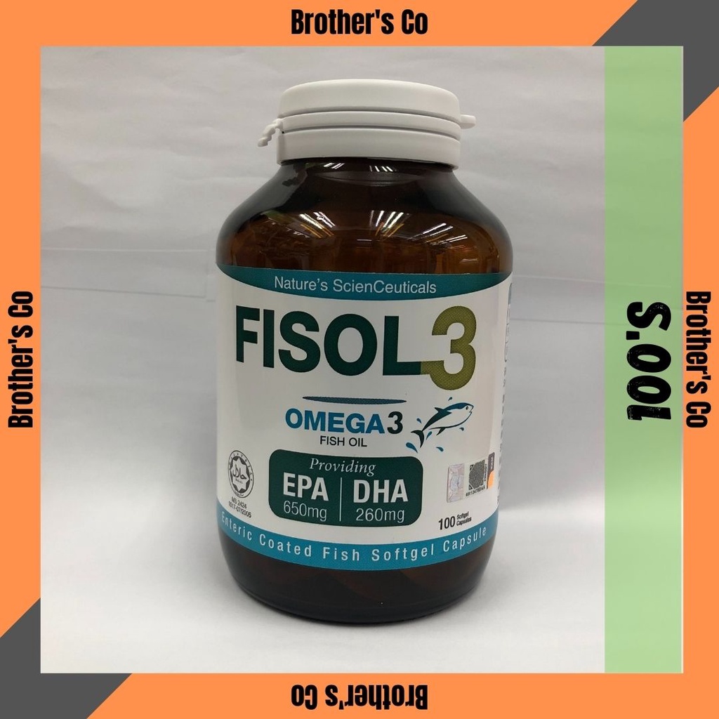 FISOL 3 Omega-3 Fish Oil [EPA 650mg + DHA 260mg] *Bundle 30's / 100's ...