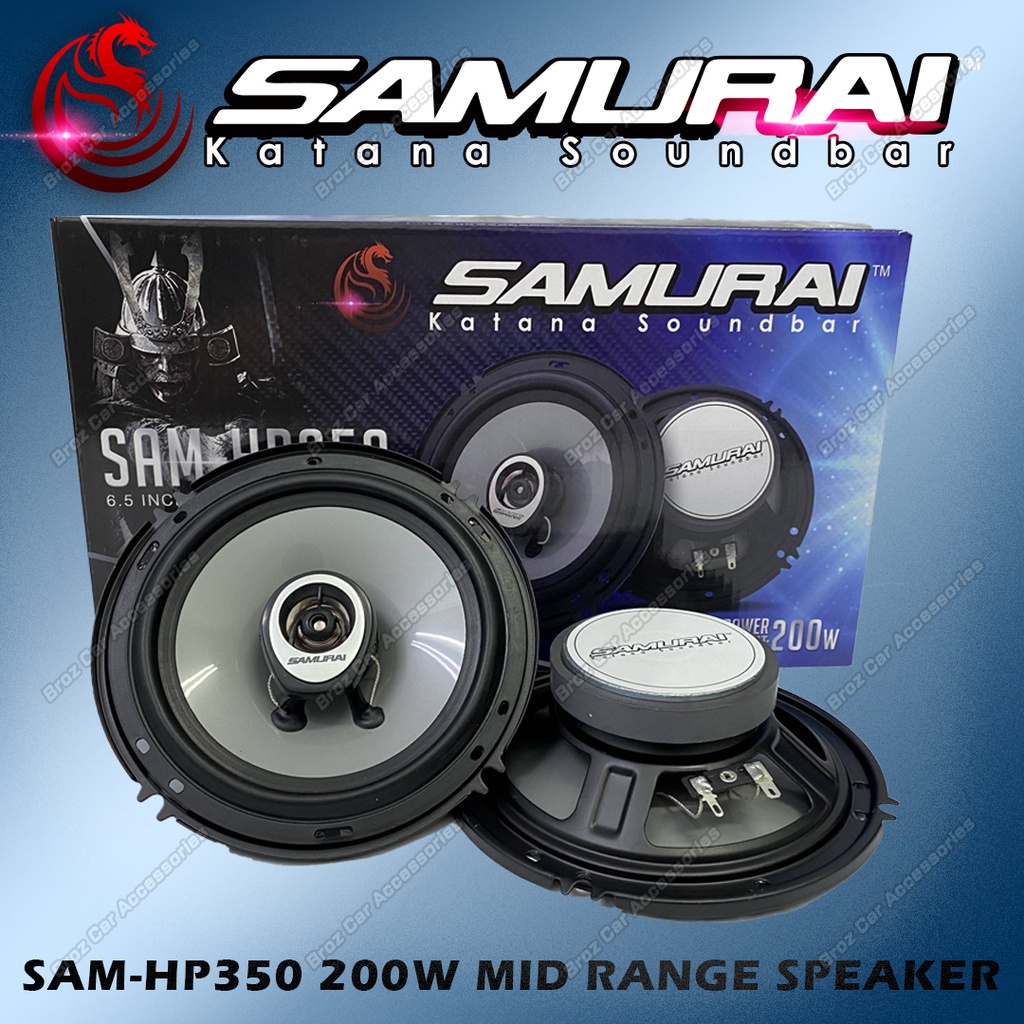 SAMURAI KATANA Soundbar SAM-HP650 6.5 Inch Mid Range Coaxial 200W Max Power Car Speaker Kereta ...