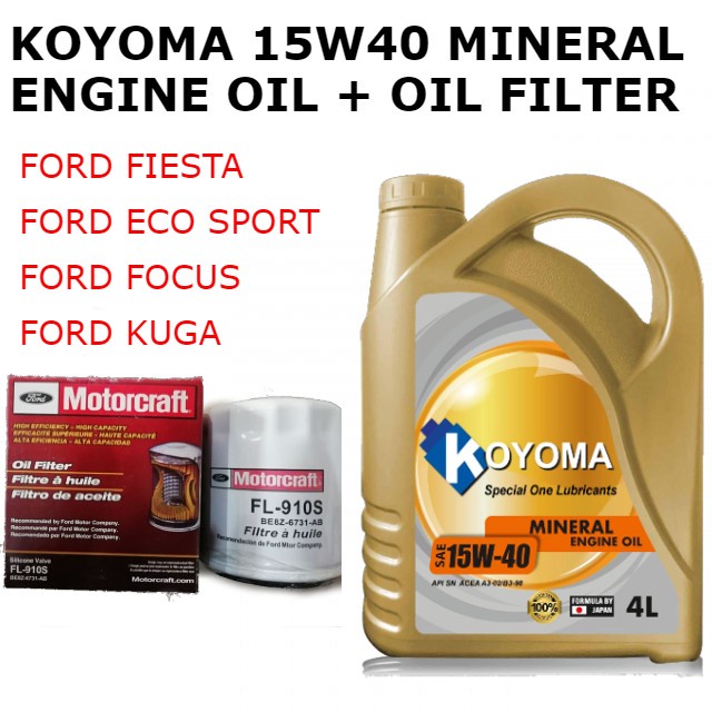 FORD FIESTA , FOCUS , KUGA , ECO SPORT MOTORCRAFT OIL FILTER + KOYOMA ...