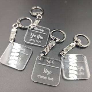 Keychain Engraving Name Custom Made Acrylic For Women Men Diy ...
