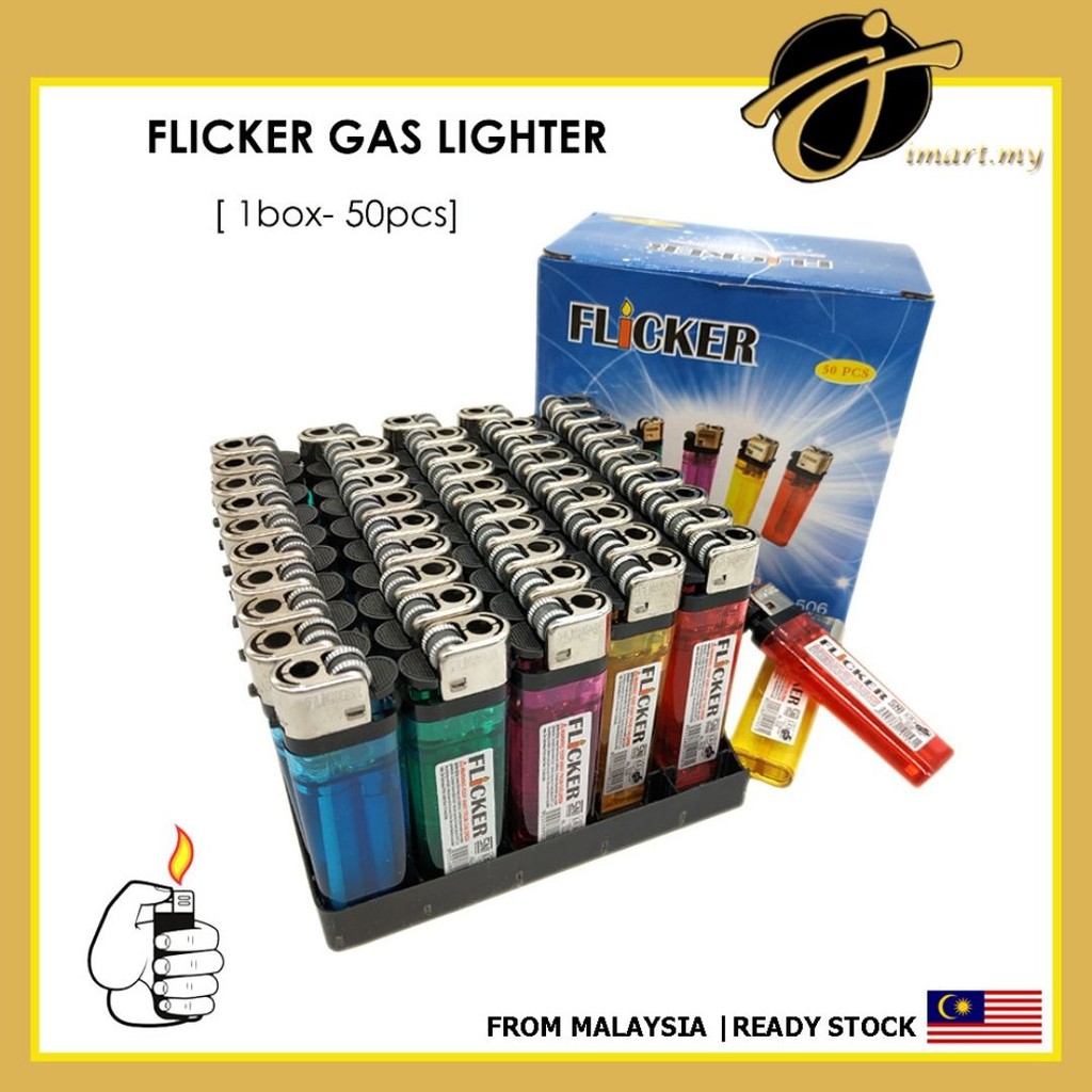 Flicker Disposable Gas Lighter/ Pemetik Api Gas (1Box- 50pcs) | Shopee ...