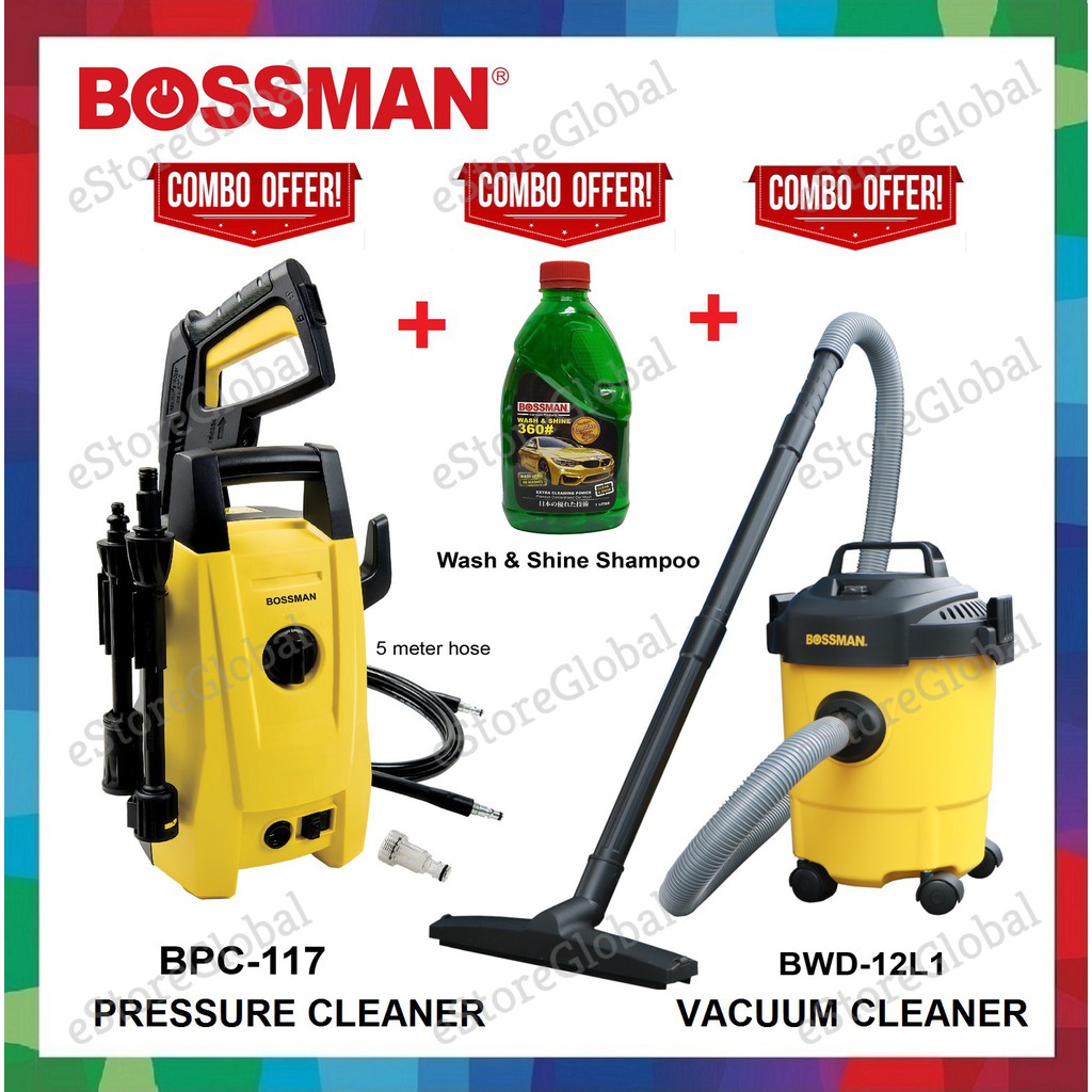 BOSSMAN Water Jet BPC117 & Vacuum Cleaner BWD12L1 COMBO SET | Shopee ...