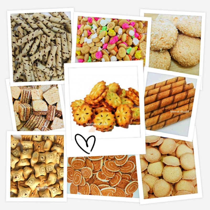 (Timbang)250g/500g Assorted Biscuit, Biskut Kelapa/ Biscuit Pineapple ...