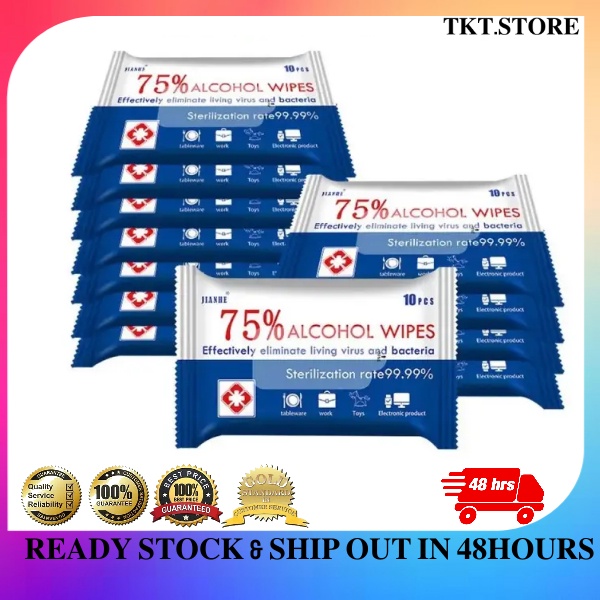 75% Alcohol Wipes Sanitizing Wet Tissue Antibacterial Kill 99.9% ...