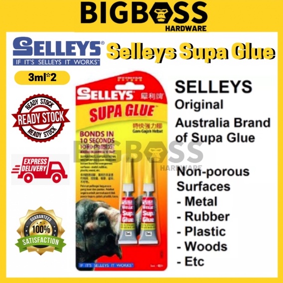 Selleys Supa Glue 2g x 2 Value Pack Super Glue Strong For Repair Gam ...