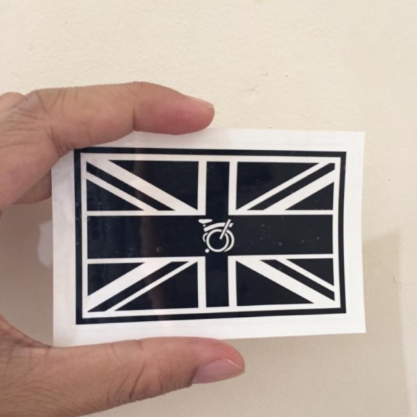 HITAM Cutting STICKER BIKE FRAME BROMPTON BROMPNOT BRITISH FLAG ...