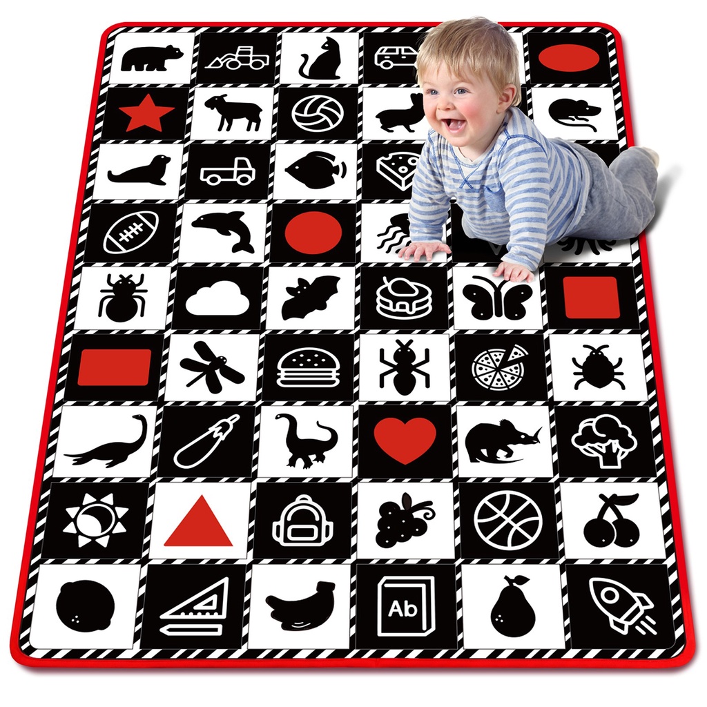 teytoy Baby Play Mat for Floor- Black and white high contrast ...