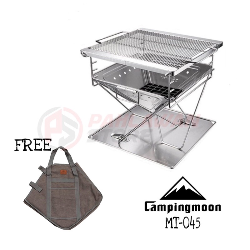 Campingmoon Grill Set MT-045 Large Portable BBQ Folding Camping Outdoor Stove Burning Grill ...
