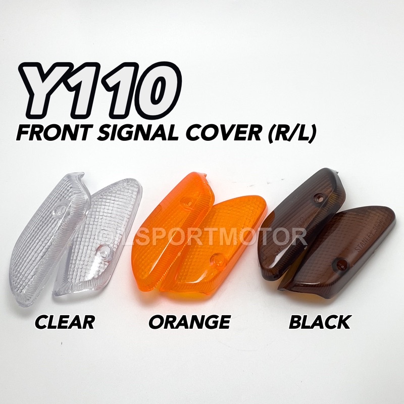 YAMAHA Y110 FRONT SIGNAL COVER (CLEAR/BLACK/ORANGE) R/L SIGNAL LENS DEPAN Y110SS Y110 SS SS1 ...