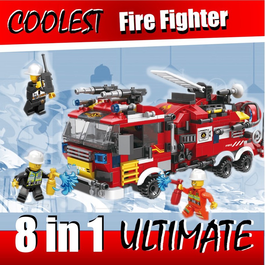 🔥🔥 READY STOCK 🔥🔥 8 in 1 - Coolest Lego - My Fire Fighter, Block ...
