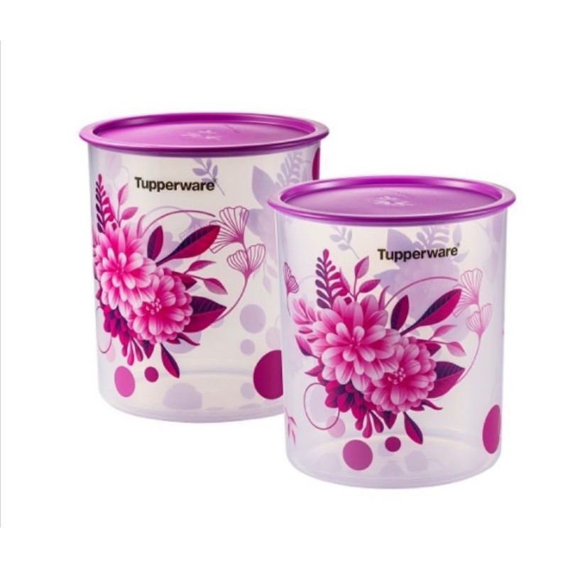 Tupperware Batik One Touch OT Canister Large 4.3L Floral Food Canister Airtight Water Tight ...