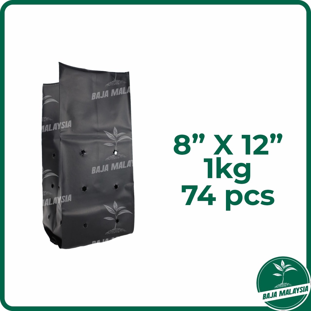 [1KG] Black Polybag UV Thick Fertigasi Polibag Hitam Nursery Plastik ...
