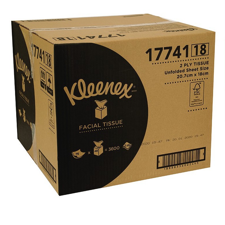 17741 KLEENEX® 2-Ply Facial Tissue - Cube ( 48 boxes x 75 sheets ) | Shopee Malaysia