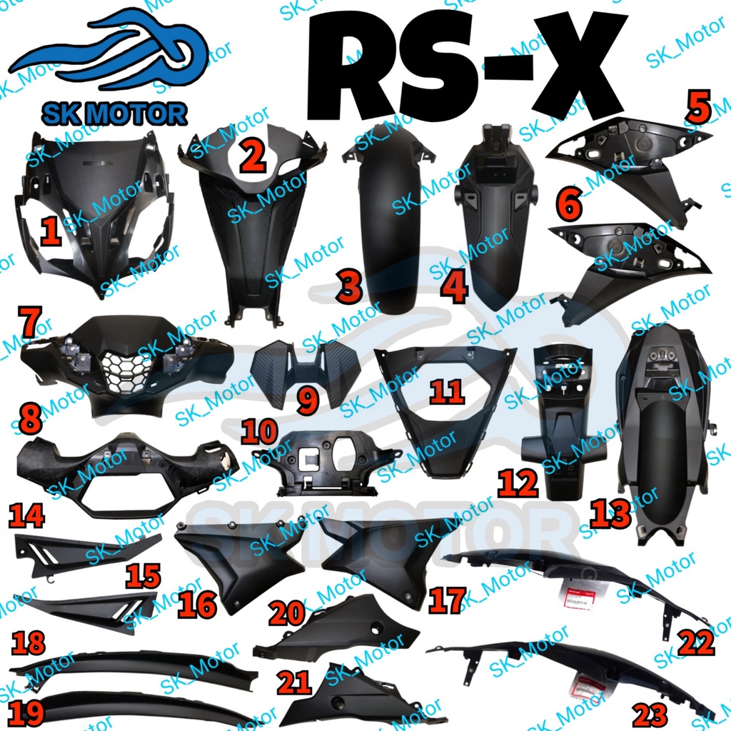 Honda RS-X 150 RSX 150 Original Inner Cover Full Set RSX150 Kaver Hitam ...