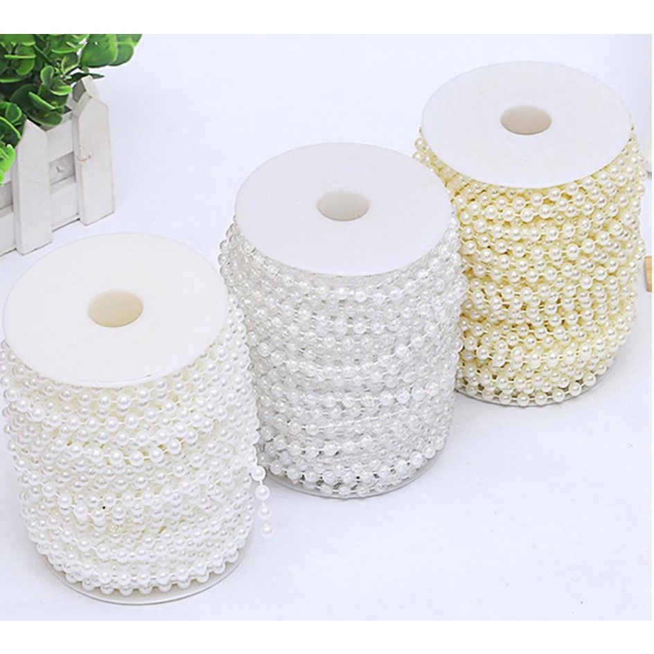 3/4/6/8/10/12/14mm Imitation Pearl Beads Line Chain Trim pearls for ...