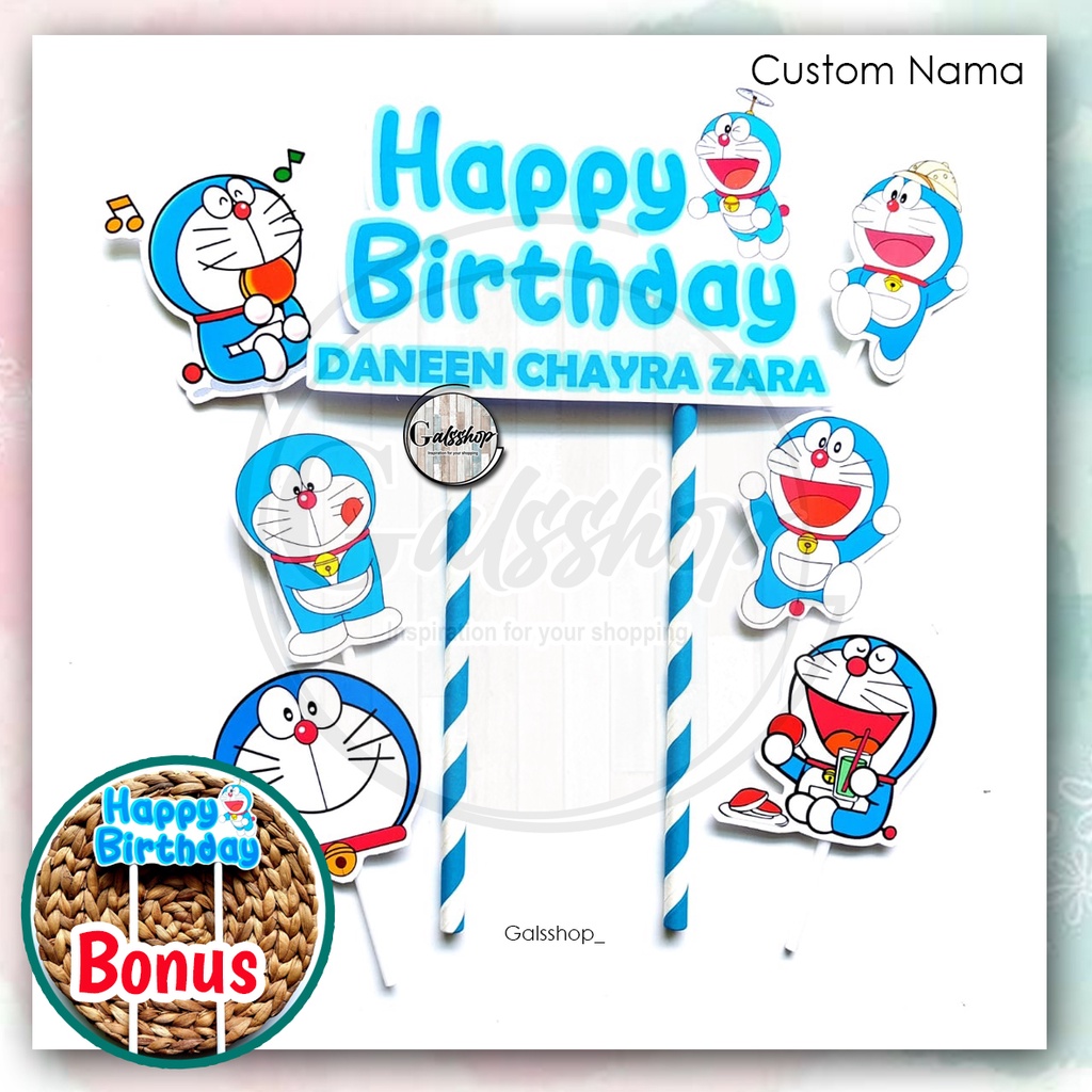Custom Name/Photo/Doraemon Character Toppercake/Cake Decoration/Cake ...
