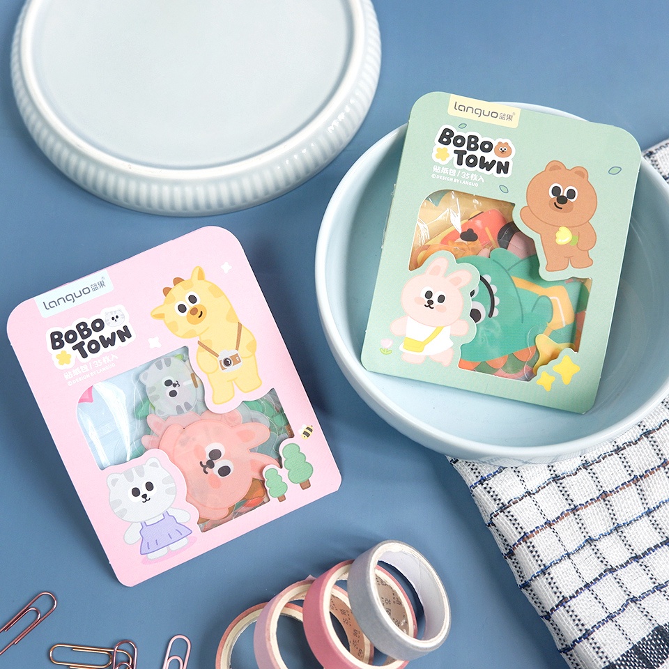 Bobo Town Animals Flake Sticker Set For Decoration | Shopee Malaysia