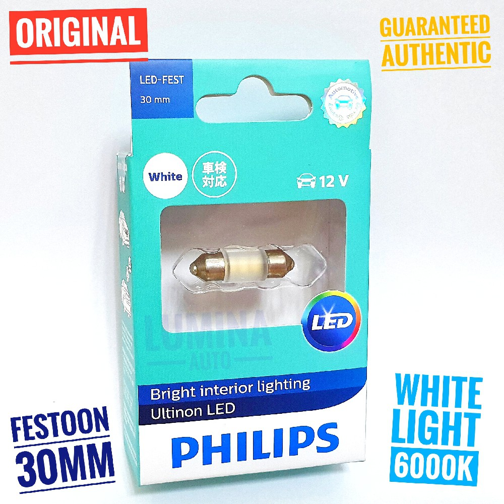 PUTIH Philips Festoon LED 30mm - Car Cabin Ceiling Interior Light White ...