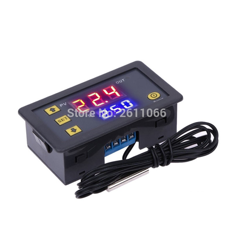 W3230 12V 24V AC110-220V Probe line 20A Digital Temperature Control LED Display Thermostat ...