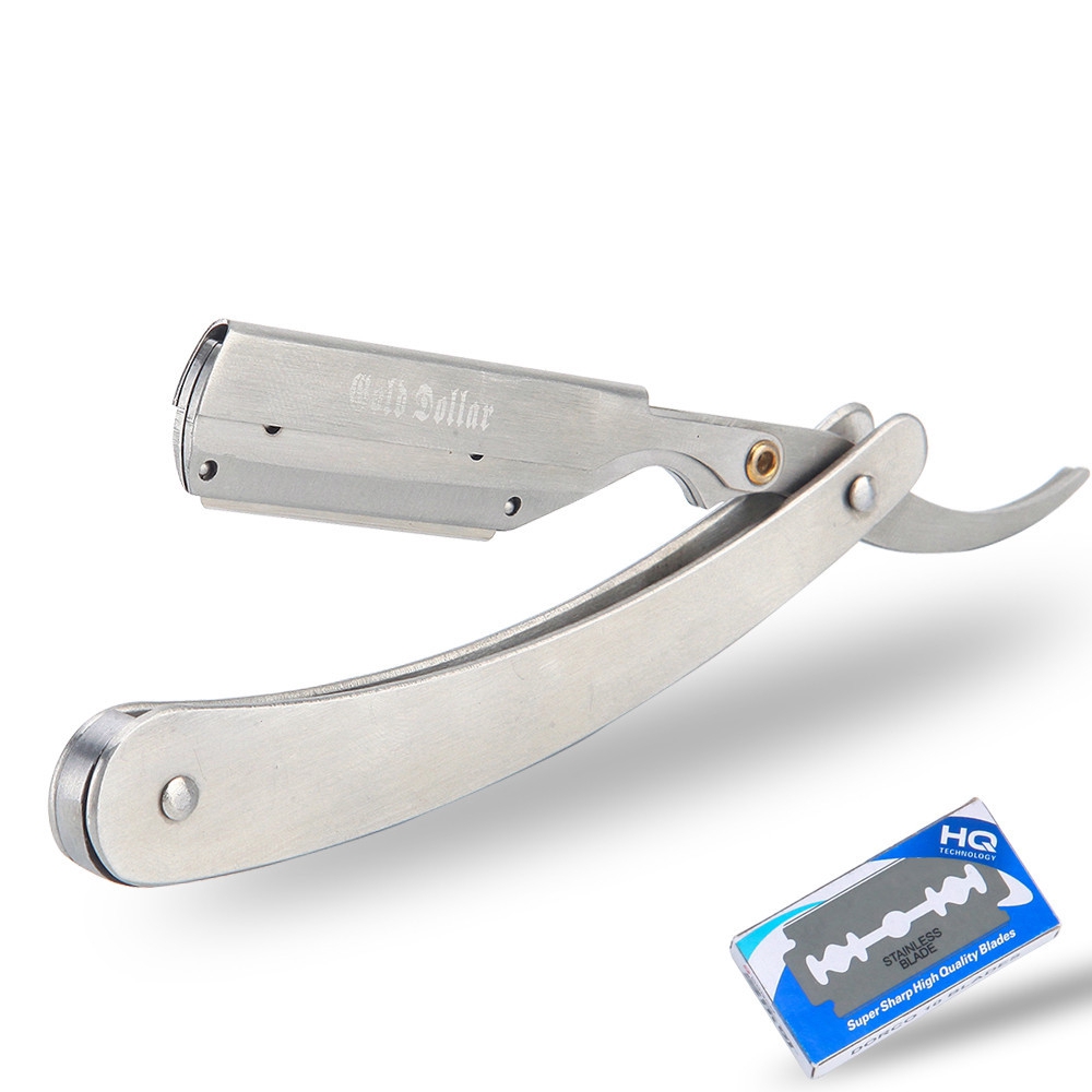 Gold Dollar Blade Razor Stainless Steel Folding Straight Barber Safety ...