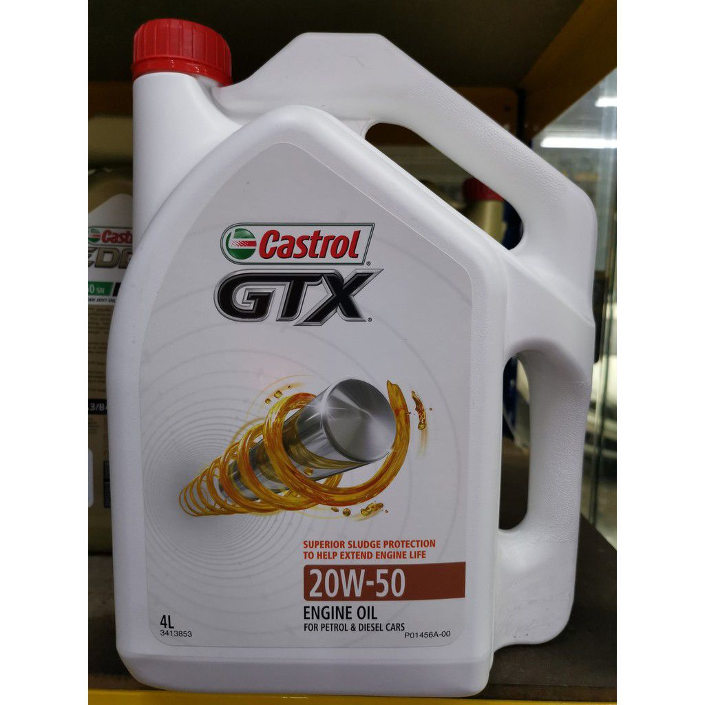CASTROL GTX 20W50 ENGINE OIL 4 LITER ORIGINAL ( LONGLIFE/SMOOTH/QUIET) | Shopee Malaysia