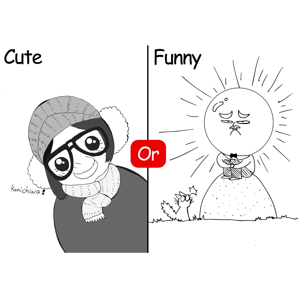 Funny and Cute Portrait Drawing Black&White Color | Lucu dan Comel ...