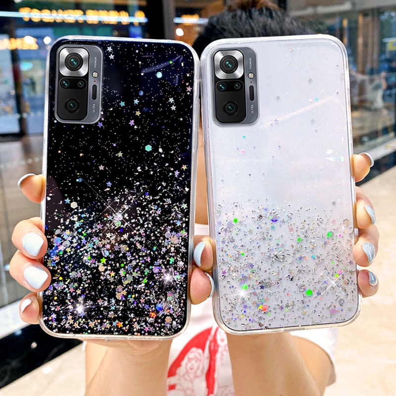 Casing Xiaomi Redmi 10 Note 11 10 Pro Max Note 10S Bling Glitter Stars ...