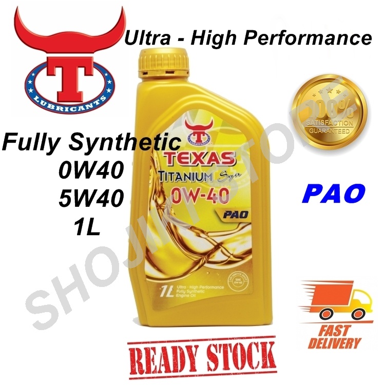 TEXAS Titanium Fully Synthetic PAO 0W40 / 5W40 1L Ultra - High ...