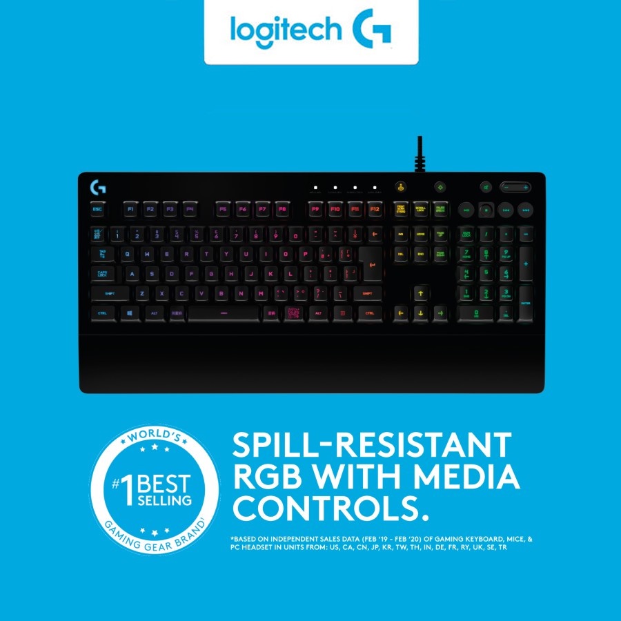 Logitech G213 PRODIGY KEYBOARD GAMING RGB MECH DOME WATERPROOF | Shopee ...