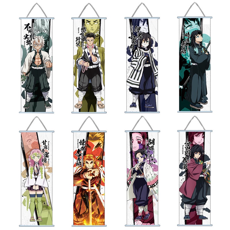 Cartoon Demon Slayer Scroll Canvas Wall Hanging Painting Home Decor ...