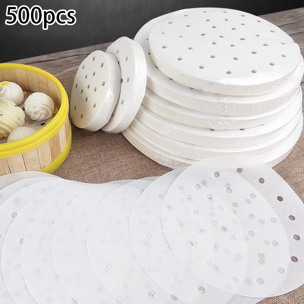 [Ready Stock] Steamer Paper Liners(500sheet) Bamboo Round Dim Sum Paper ...