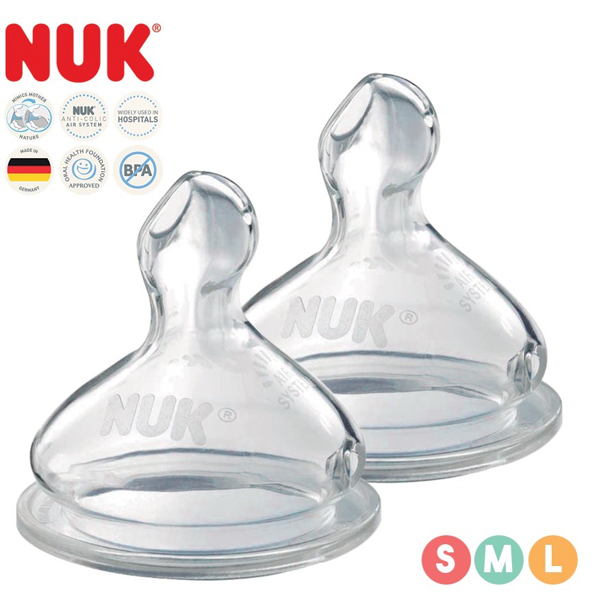 NUK Anti-Colic Wide Neck Silicone PC Teats (Twin Pack) | Shopee Malaysia