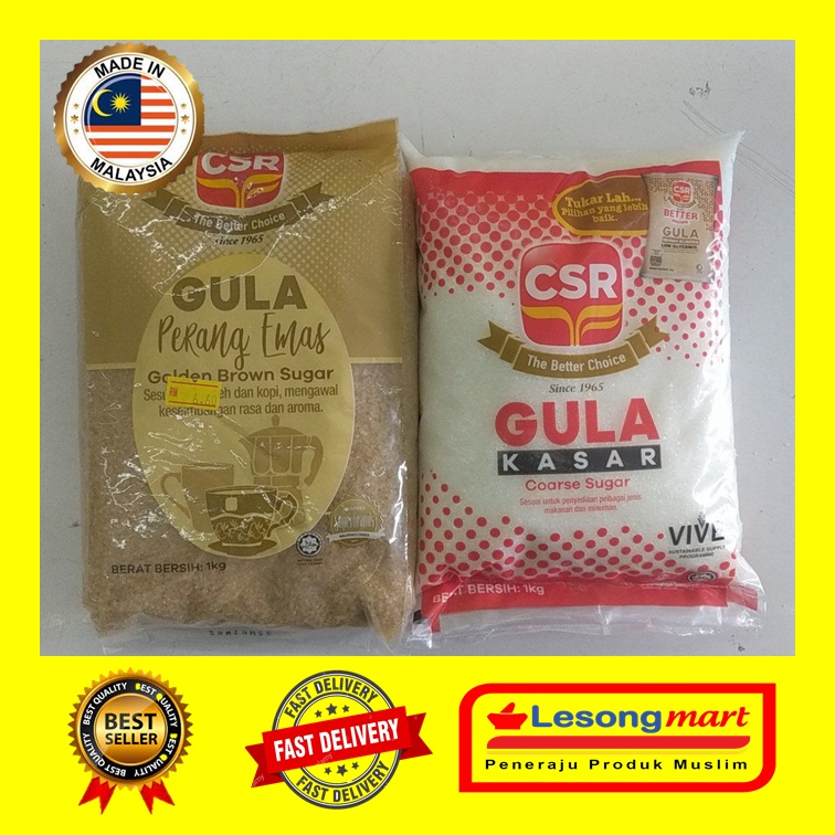 CSR Gula Kasar / Perang Emas Golden Coarse Brown Sugar 1kg | Shopee ...