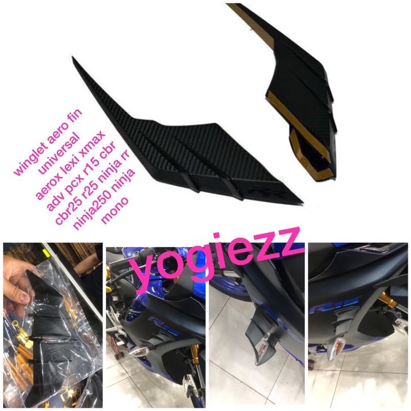 Winglet aero fin universal enter to cbr 250 cbr k45g k45n r25 r15 lexi ...