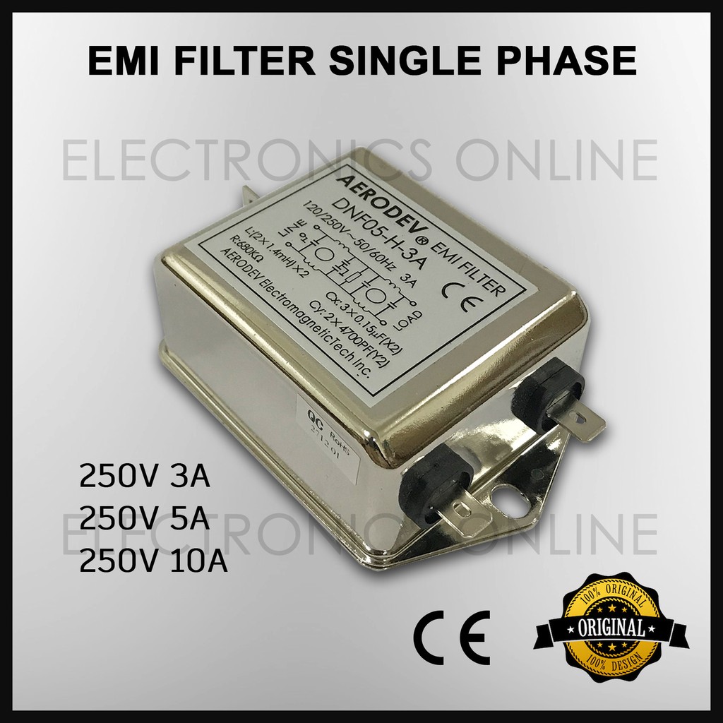 Aerodev EMI Filter Single Phase 3A, 5A, 10A Noise Filter Engine Noise ...
