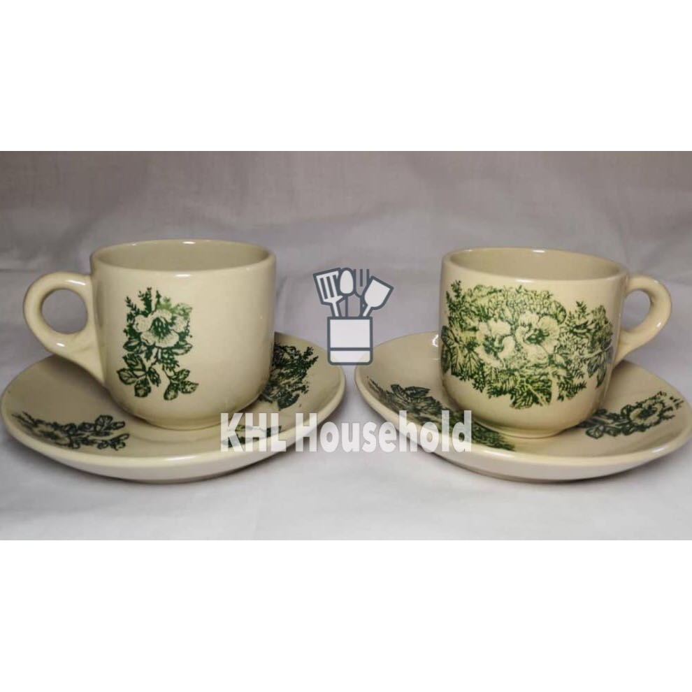 Traditional Chinese Floral Coffee Kopi / Vintage Kopitiam Green Flower ...