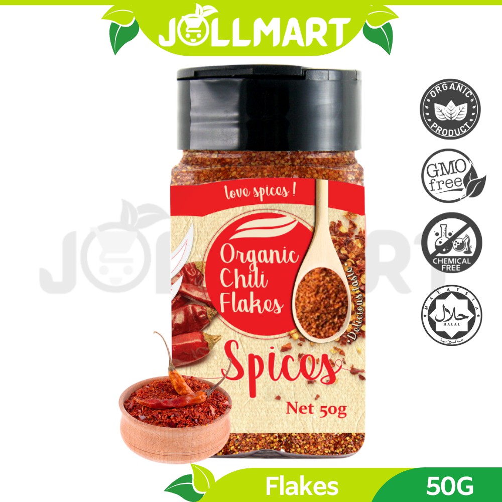LOVE EARTH Organic Chili Flakes Non GMO [50G] Serbuk Cili Kasar Organik ...
