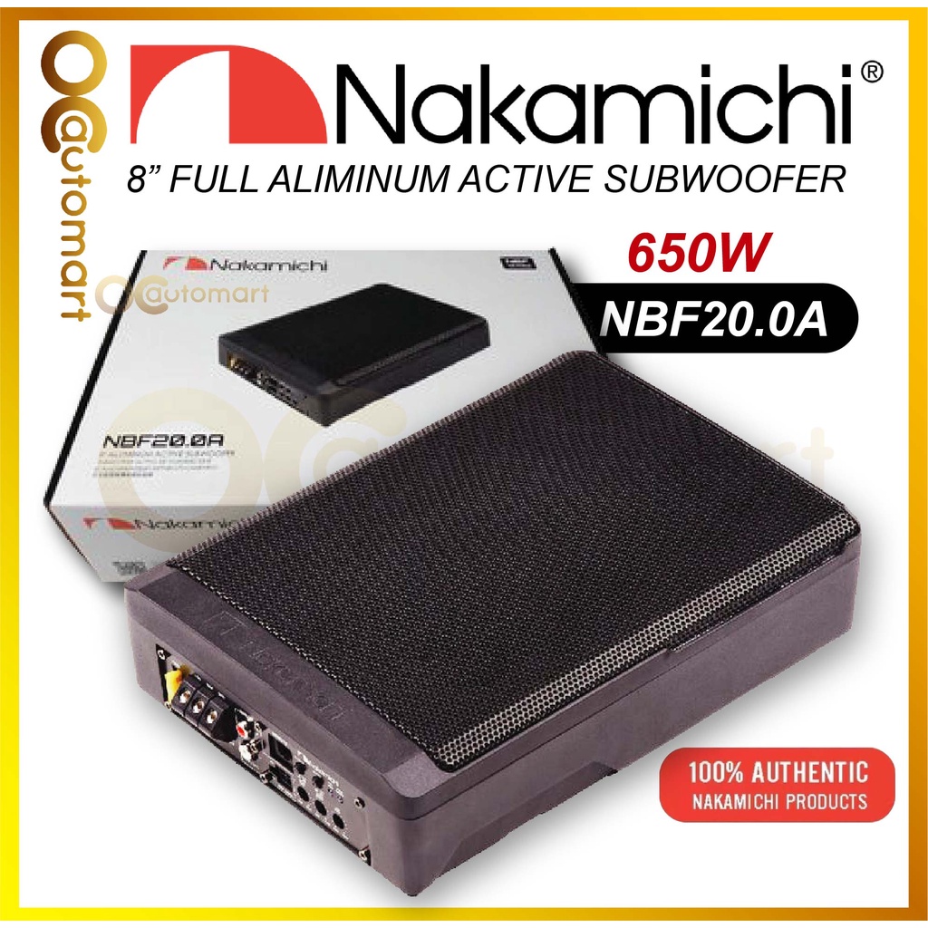 Nakamichi NBF20.0A - 8 inch Full Aluminum Active Subwoofer | Underseat Subwoofer | Woofer Kereta ...