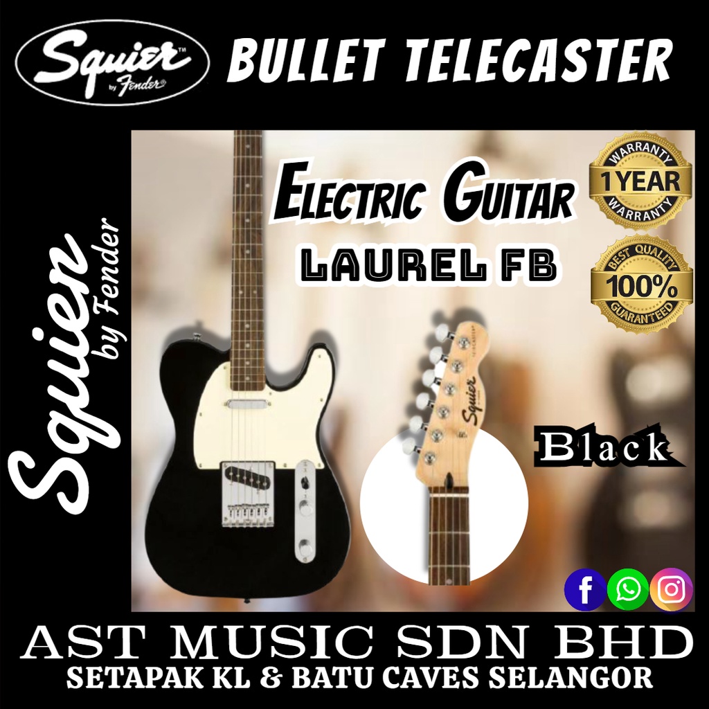 Fender Squier Bullet Telecaster Electric Guitar - Black | Shopee Malaysia
